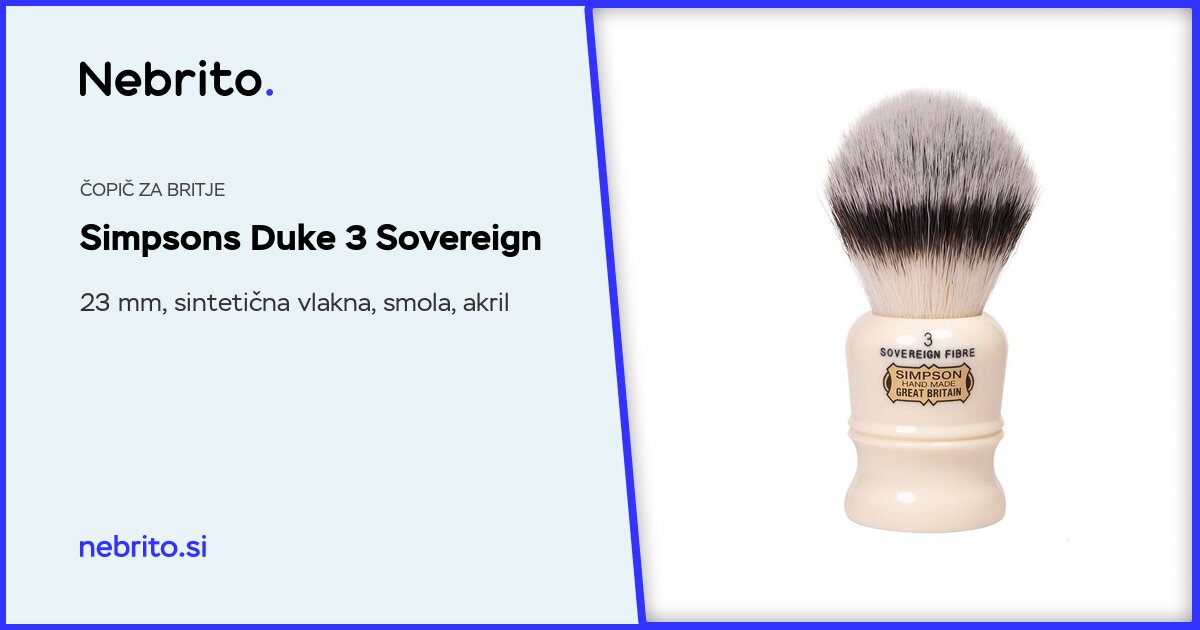 Čopič za britje Simpsons Duke 3 Sovereign 23 mm, sintetična vlakna ...